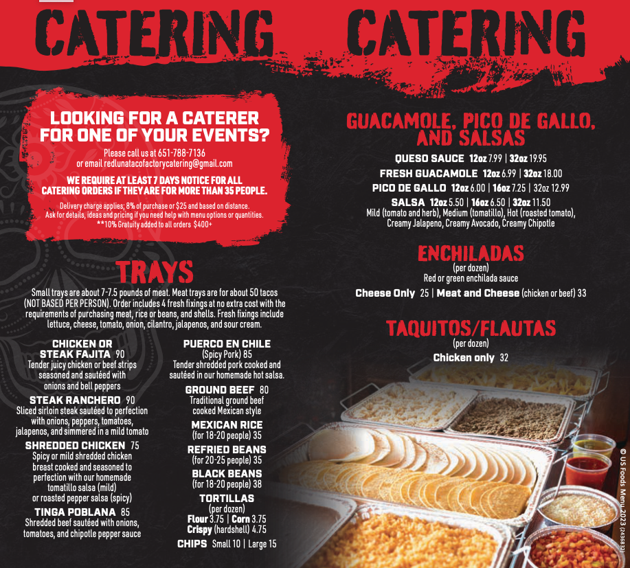 Red Luna Taco Factory | Menu